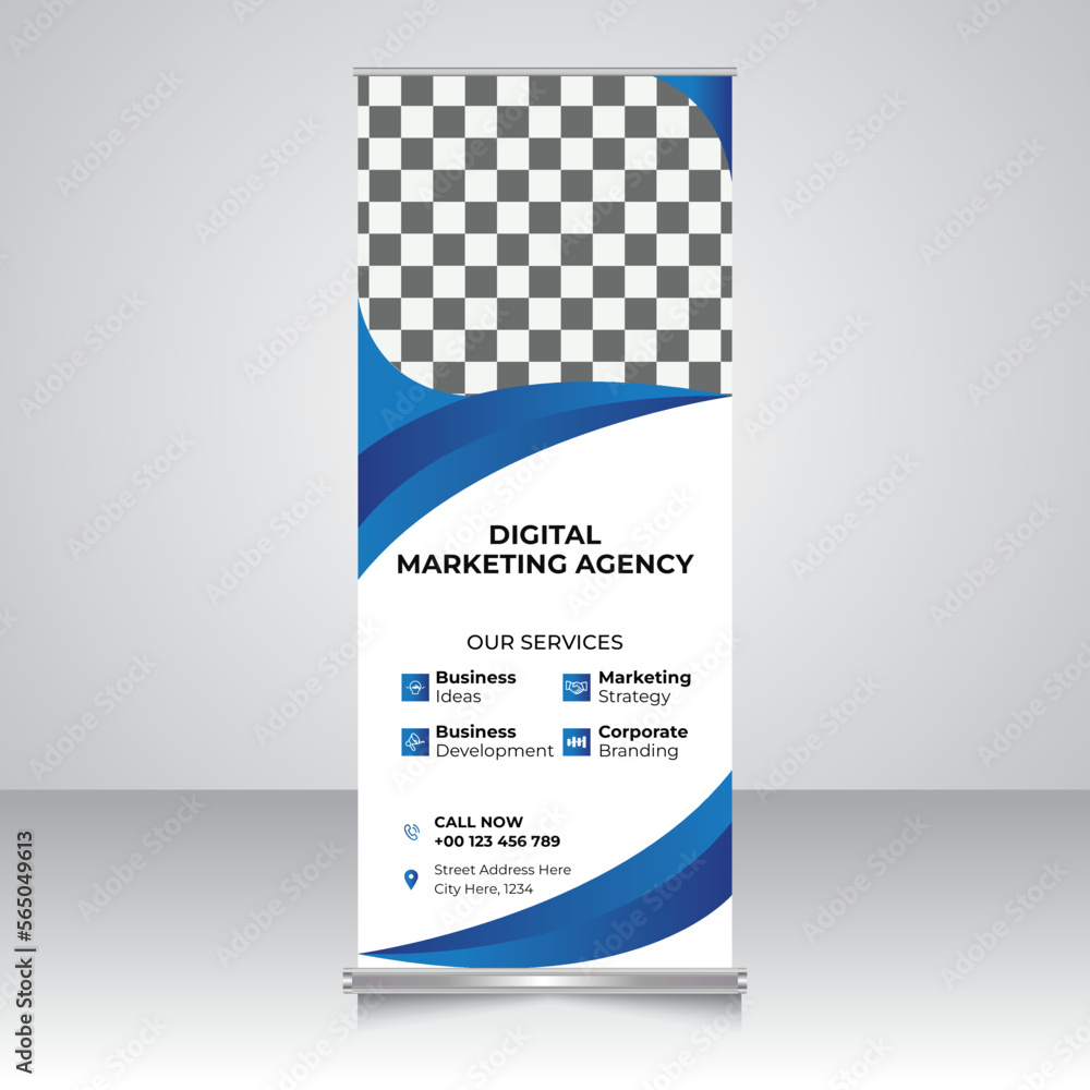 roll-up banner, pop-up, pull-up banner design Stock Vector | Adobe Stock