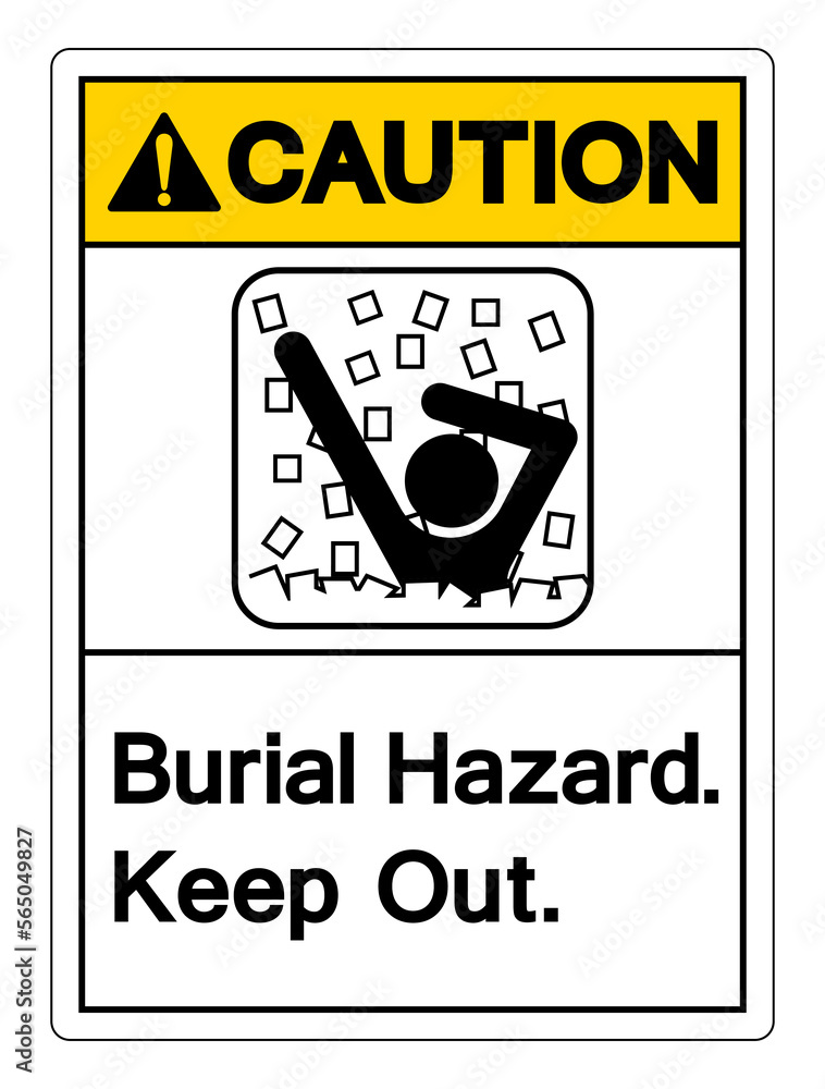 Caution Burial Hazard Keep Out Symbol Sign, Vector Illustration ...