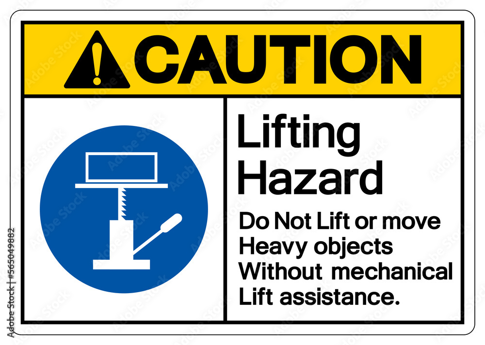 Caution Lifting Hazard Do Not Lift or Move Heavy Objects Without ...