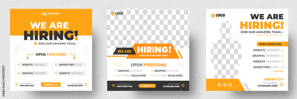We are hiring job vacancy social media post banner design template with ...