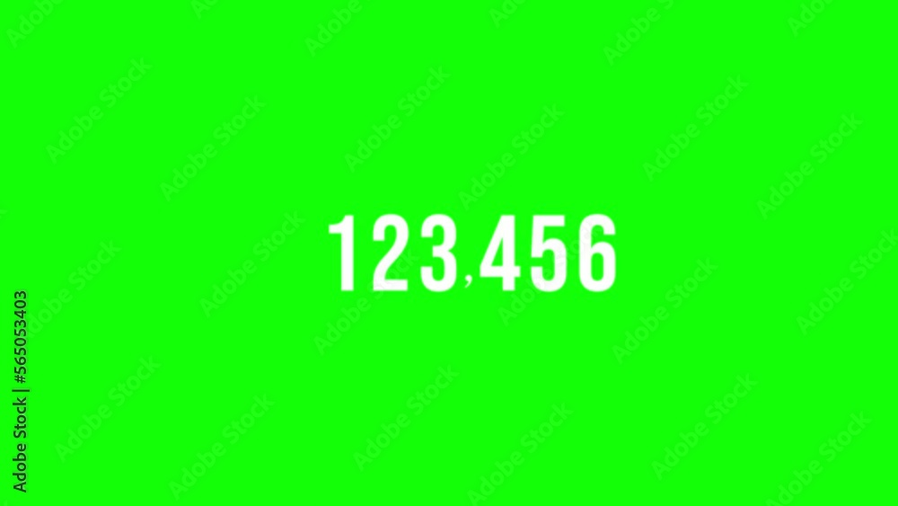 animated number slider with green screen chroma key background Stock ...