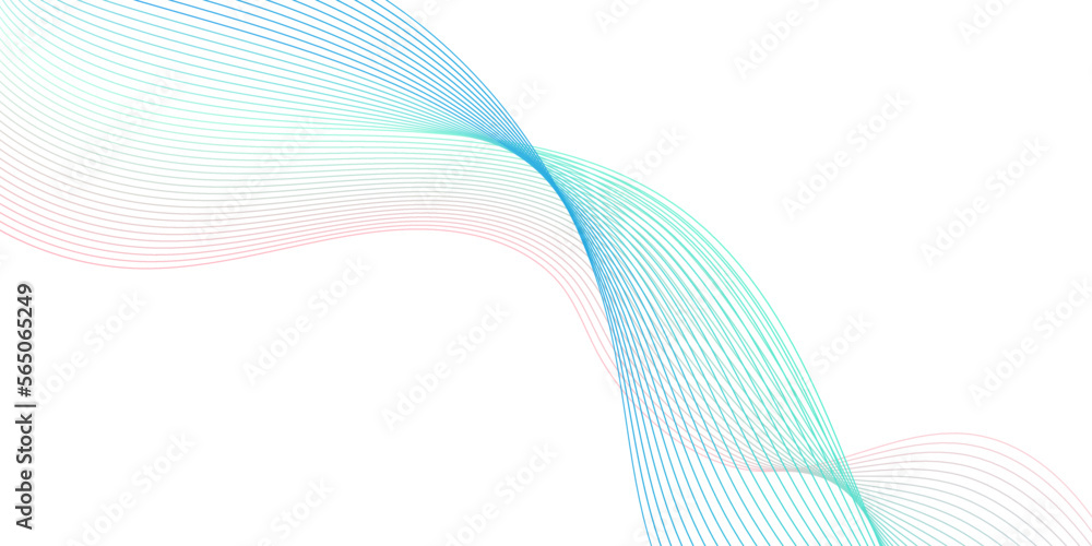 Abstract wavy blue lines on a white background. wavy blend line art ...