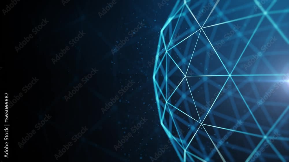 3D Digital Earth Technology Background/ 4k animation of an abstract ...