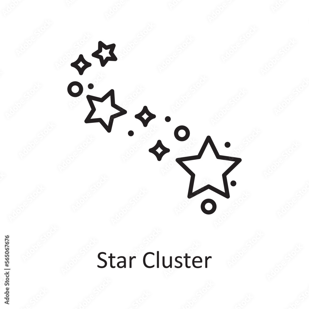 Vecteur Stock Star Cluster Vector Outline Icon Design illustration ...