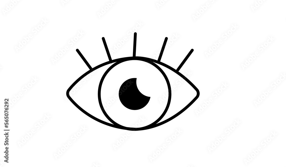 Eye line icon, Collection of eye icons. An open eye. A view or ...