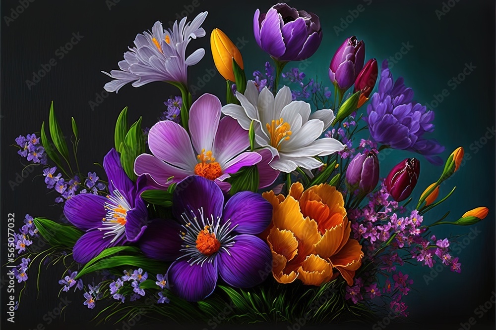 Bright Spring Flowers Background