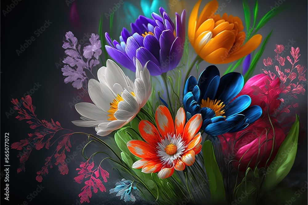 Bright Spring Flowers Background