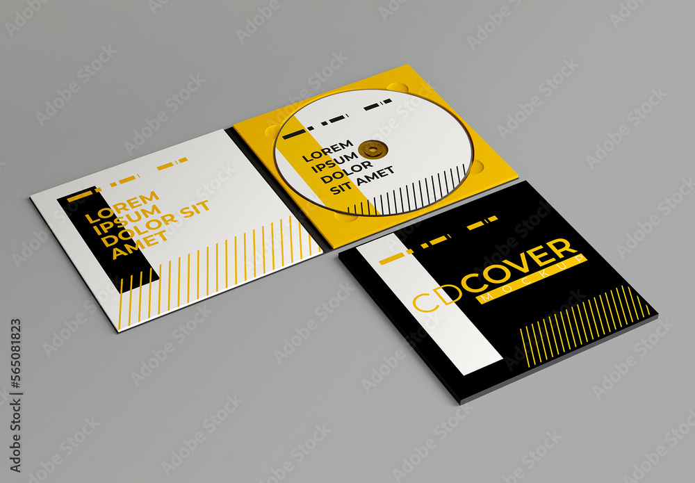 Open and Closed CD Cover Mockup Stock Template | Adobe Stock