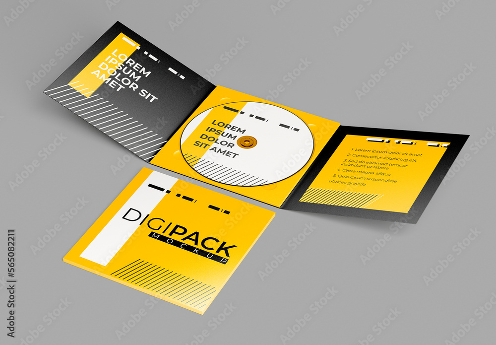 Open and Closed Digipack Mockup Stock Template | Adobe Stock