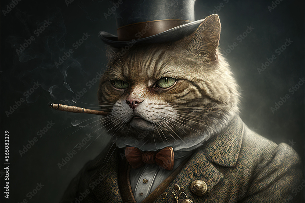 Cat Smoking Cigar