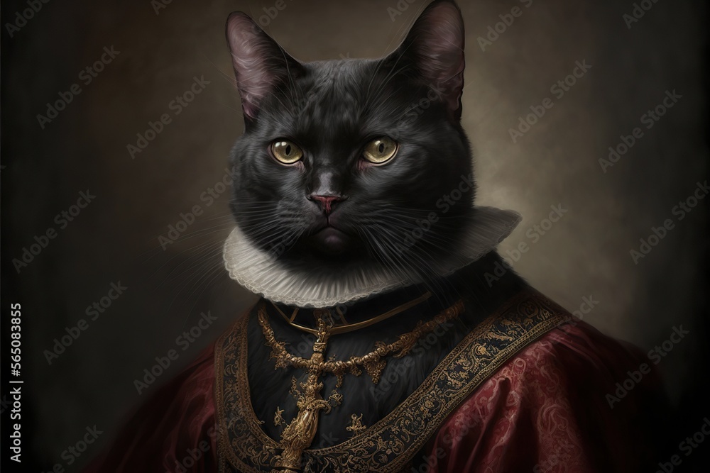 Photo & Art Print Cardinal black cat priest in noble clothes ...