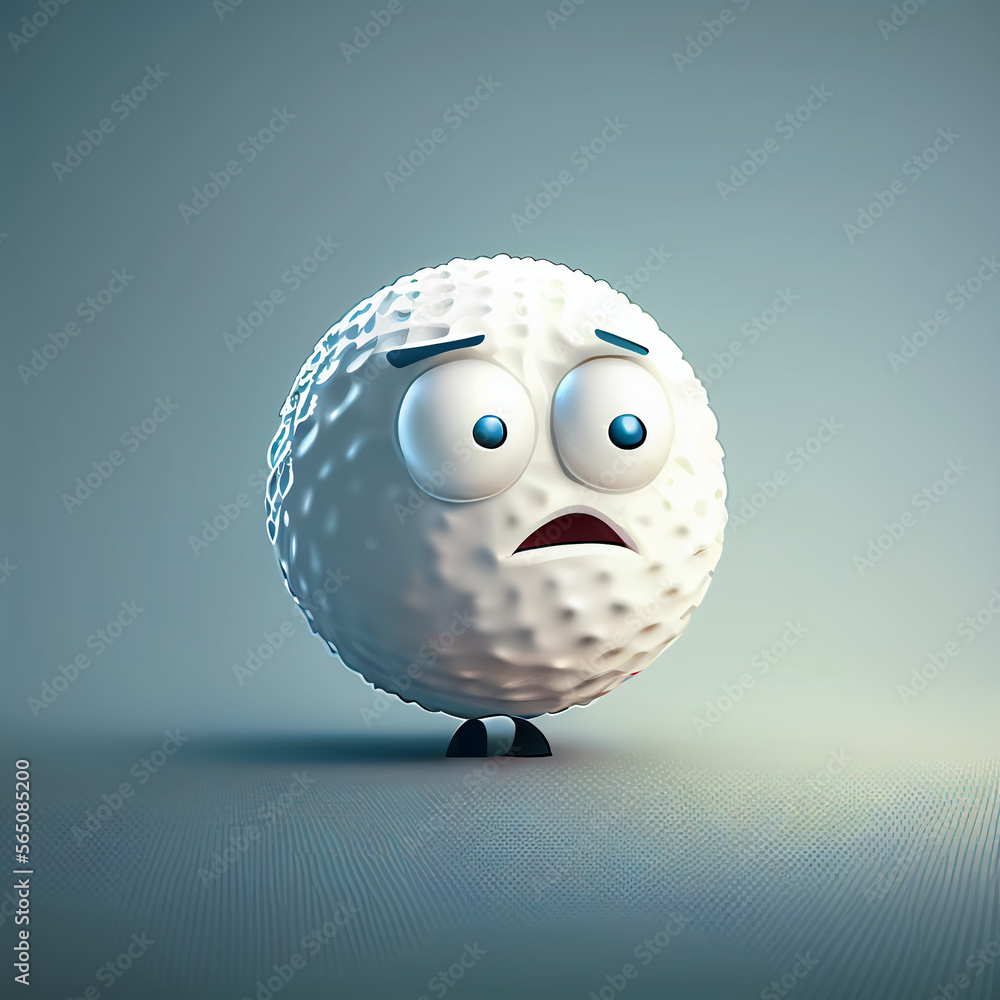 Cute golf ball. Cartoon character. Generative Ai Art. Stock ...