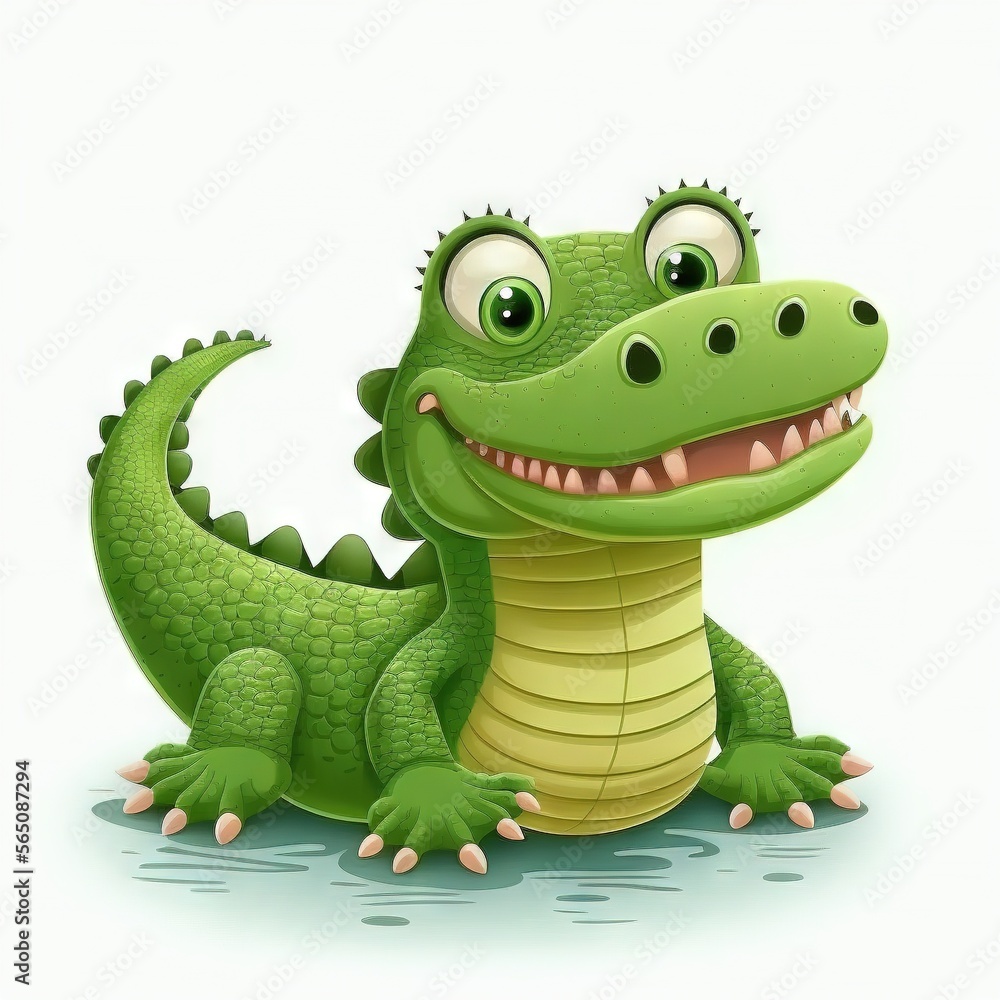 a cartoon alligator with a big smile on his face and a big smile on his ...