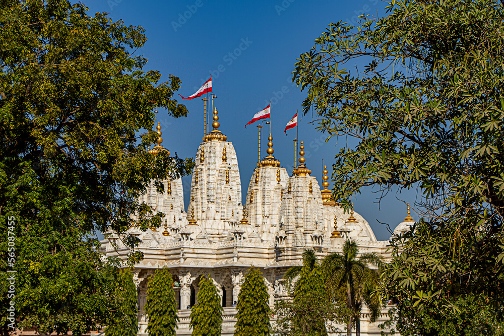 Beautiful Swaminarayan Temple in white marble stone with beautiful ...