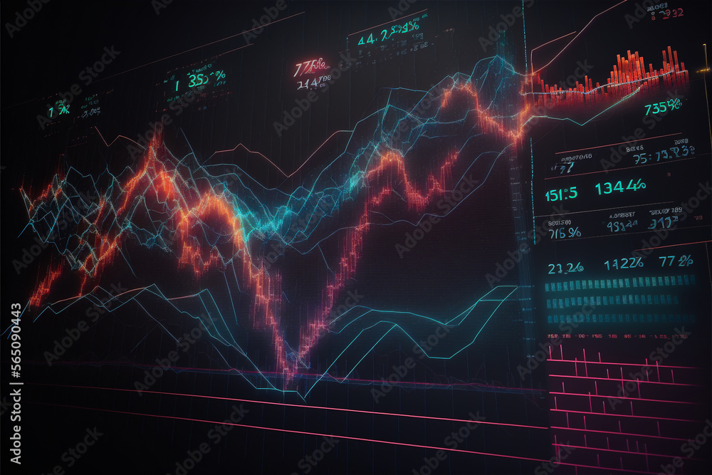 Stock market statistic progress chart. Futuristic financial progress ...