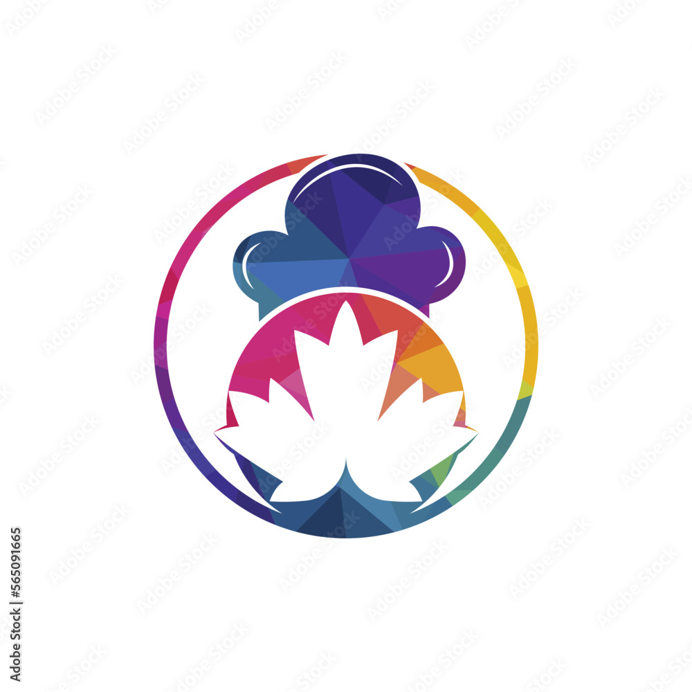 Canadian chef vector logo design template. Maple leaf with chef hat ...