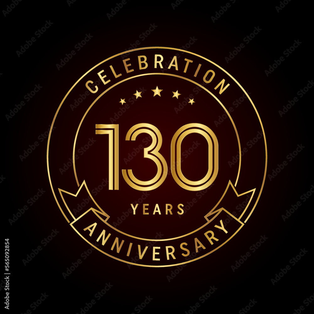 130th anniversary logo design in emblem style. Logo Vector Template ...