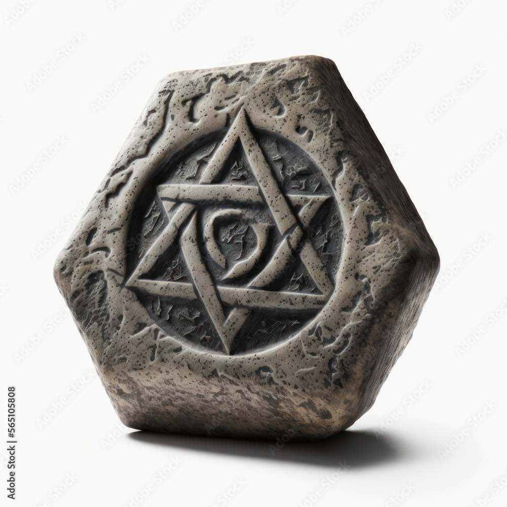 Magic, mystical conjuring rune stone for summoning demons and evil ...