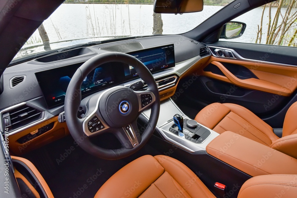 BMW i4 eDrive40. A luxurious, powerful, fully electric car with a long ...