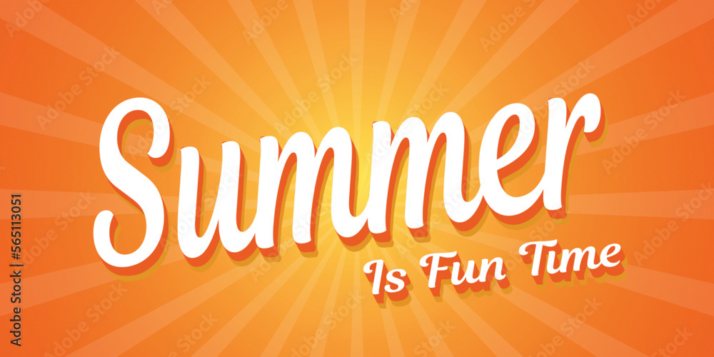 3D Text Effect Summertime fun time template, set of alphabets, 3d text ...