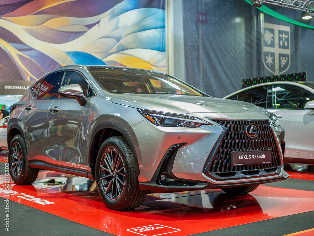 Bucharest, Romania - 10.07.2022: Front view with the new Lexus NX 350h ...