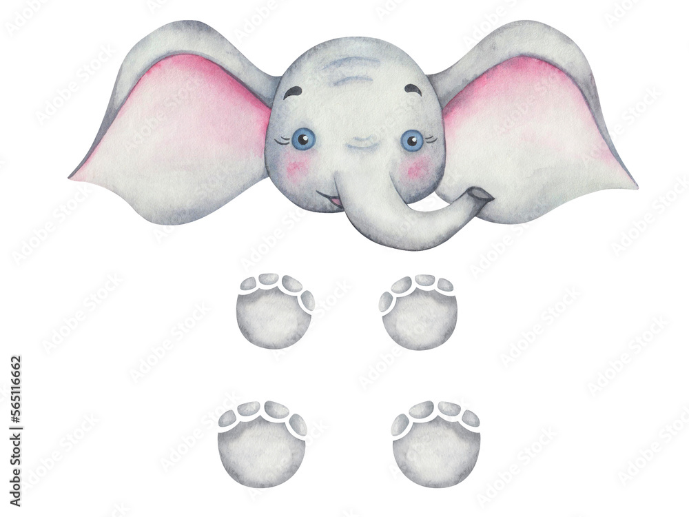 Pink And Gray Elephant Clip Art