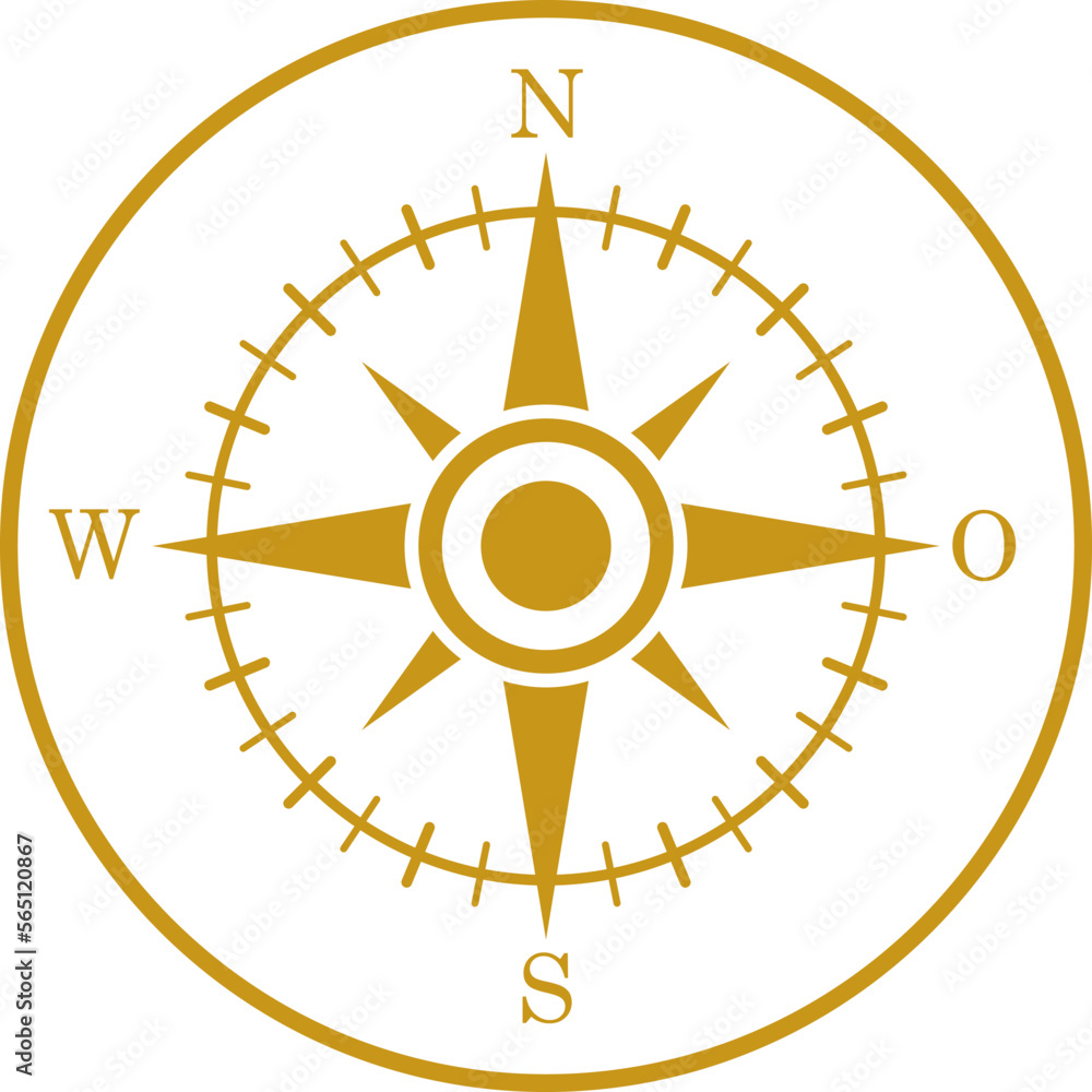 Kompass in Gold, Kompass Logo, Compass Logo Stock Vector | Adobe Stock