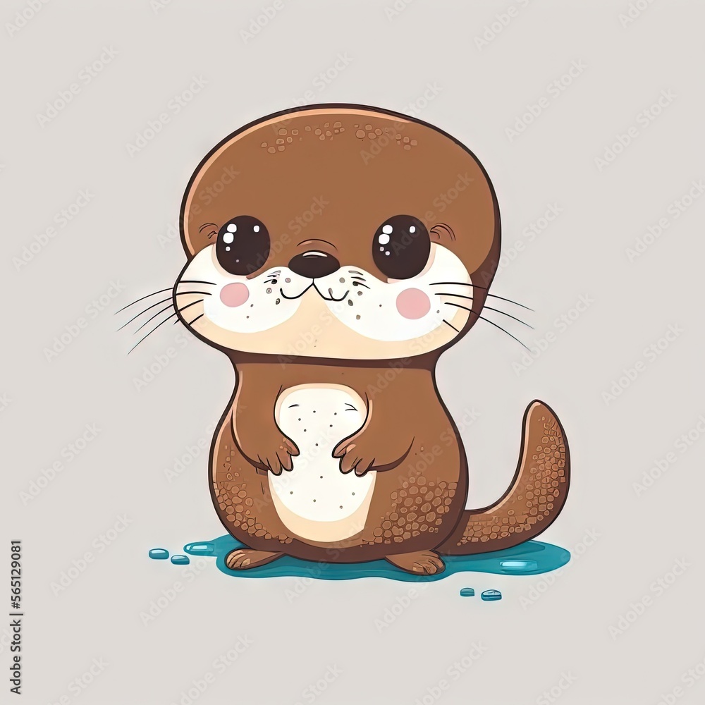 a cute otter with a sad look on its face and a sad expression on its ...