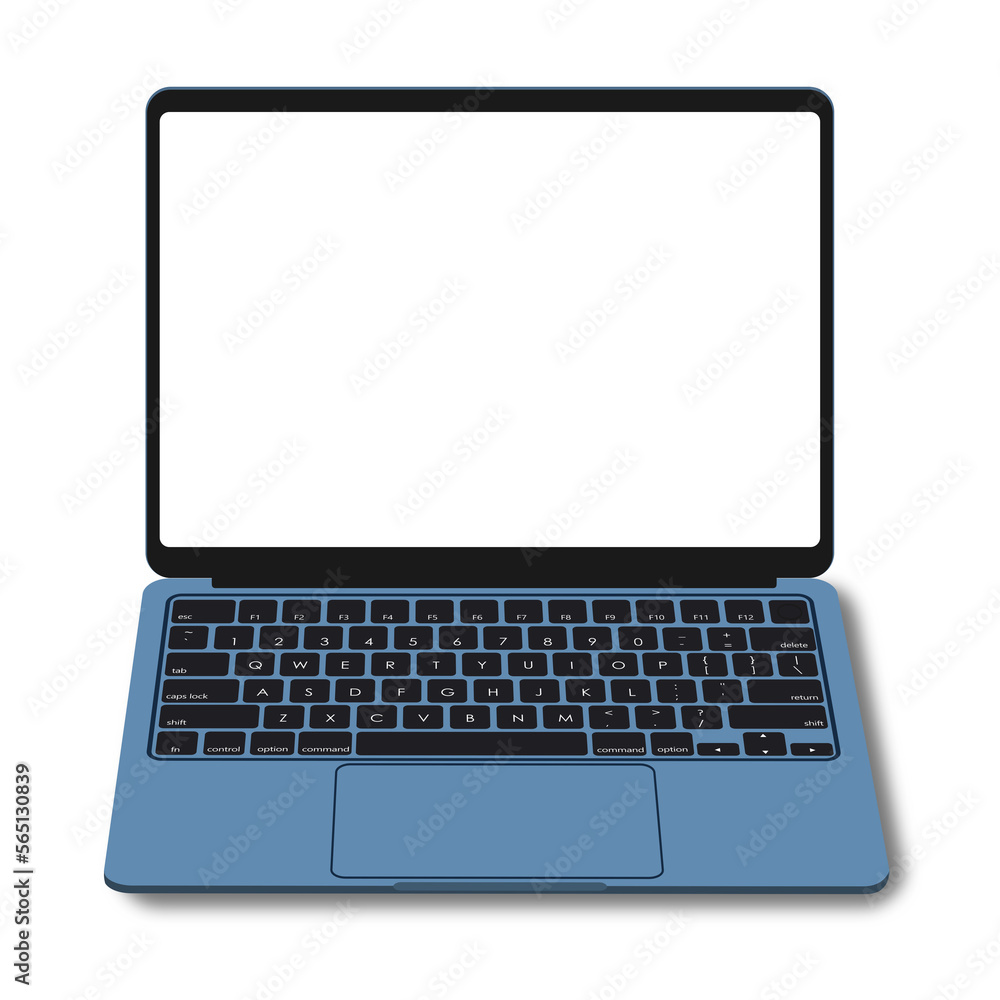 Laptop isolated on transparent background. PC in midnight, blue and ...