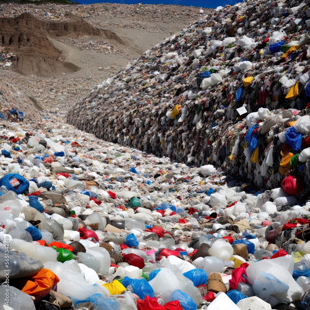 Giant heap of plastic waste. Environmental pollution. Stock ...