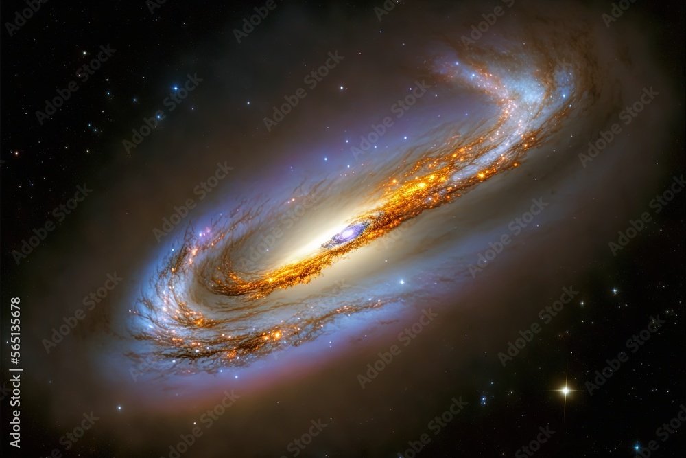 a very large spiral shaped object in the sky with stars around it and a ...