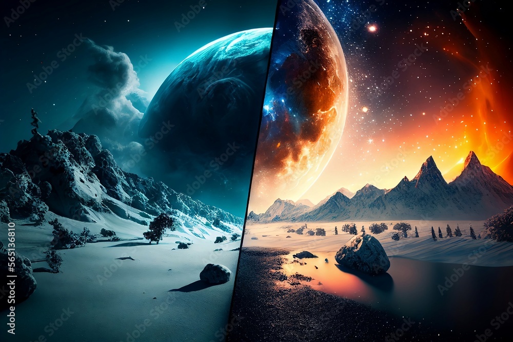 two different worlds showing how beautiful nature is no matter where ...