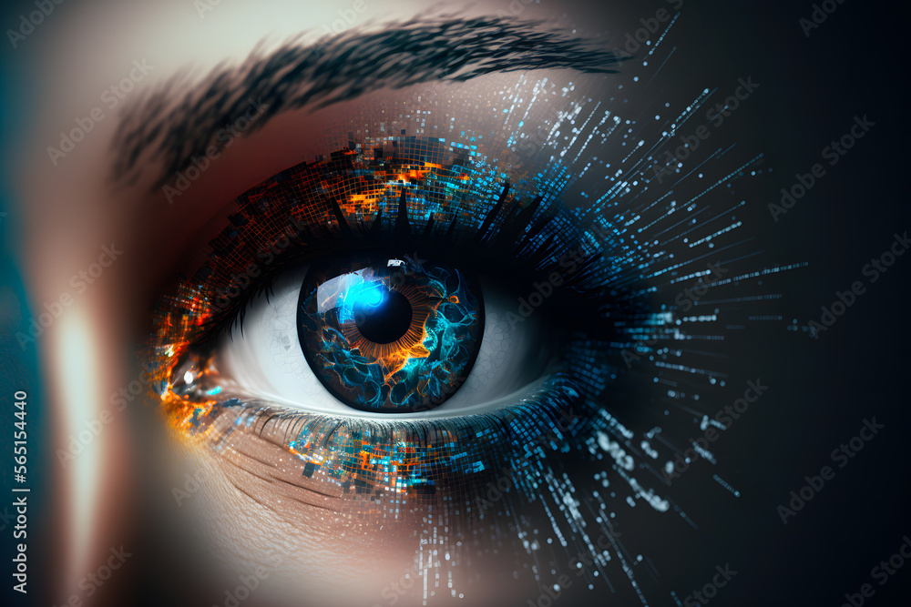 Security access technology as eye scan and viewing digital information ...