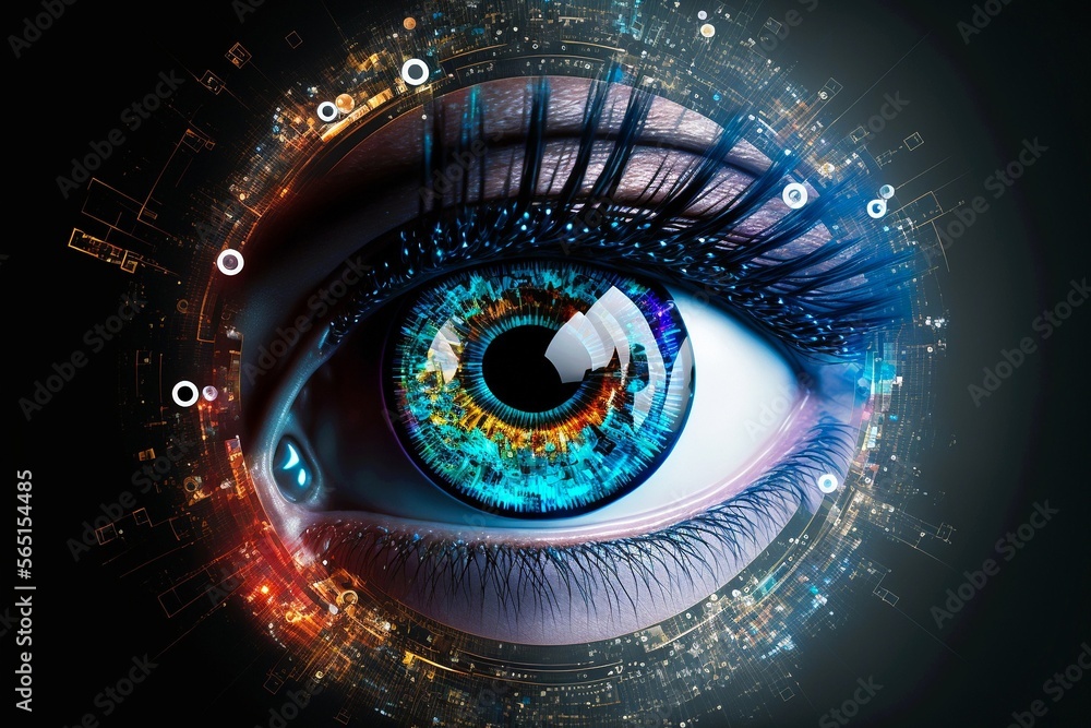Security access technology as eye scan and viewing digital information ...