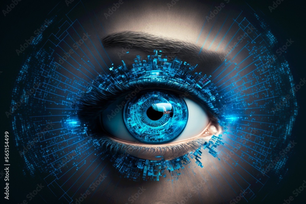 Security access technology as eye scan and viewing digital information ...