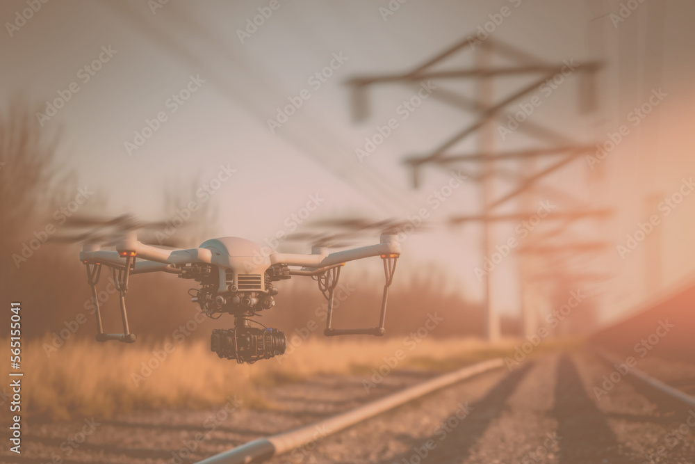 Drone control high voltage electrical lines, camera thermal analysis of ...
