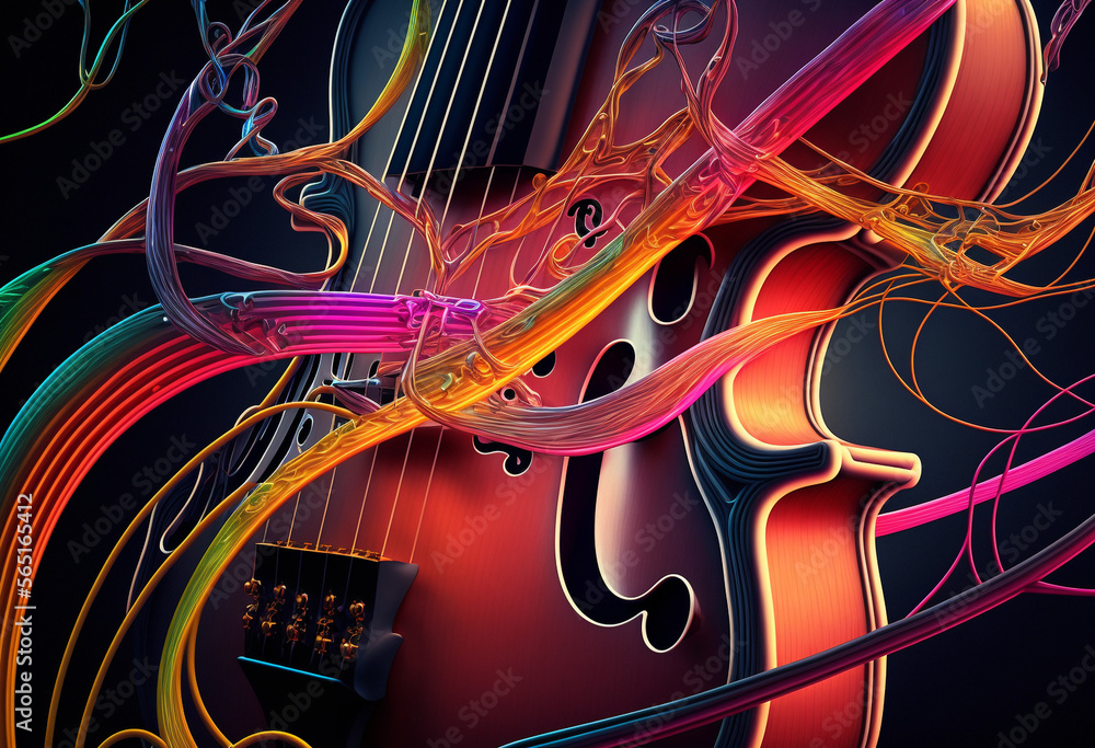 Vibrant AI-Generated Render of Interwoven Colorful Lines, Patterns ...