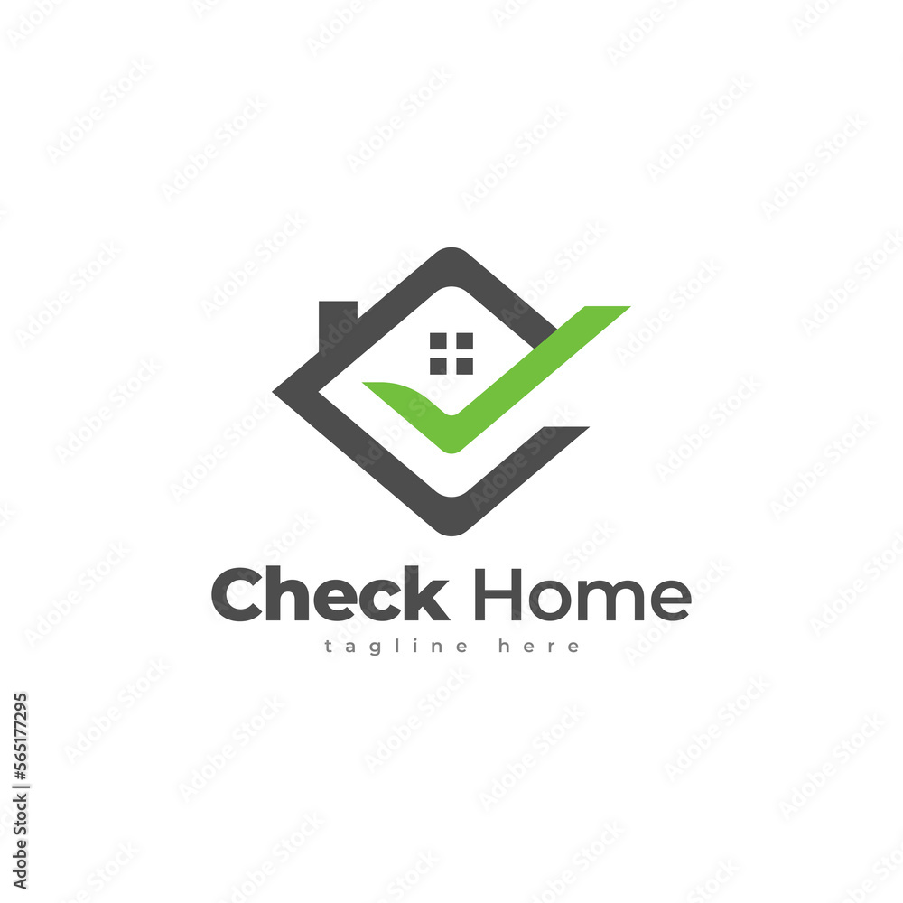 Check home logo template. Real estate logo design. Apartment or ...