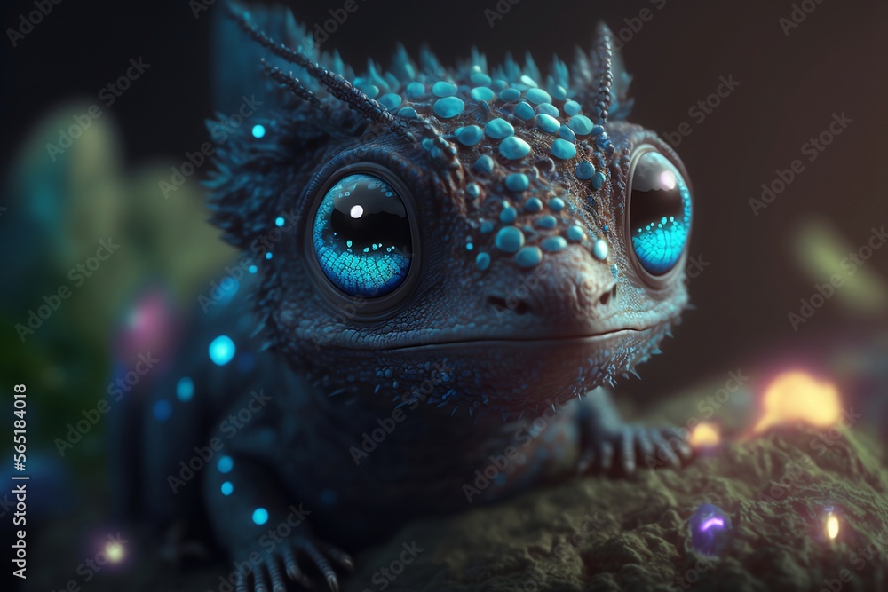 baby blue dragon made by generative ai Stock Illustration | Adobe Stock