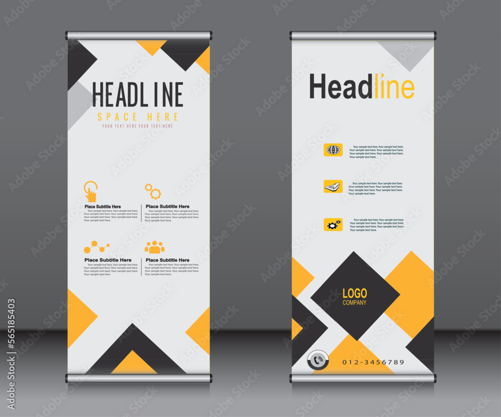 Roll up banner template design,banner layout, advertisement, pull up ...