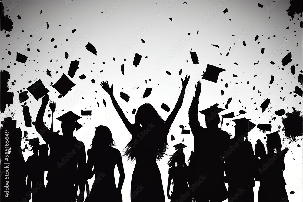 Created with Generative AI technology. Graduated at university, college ...