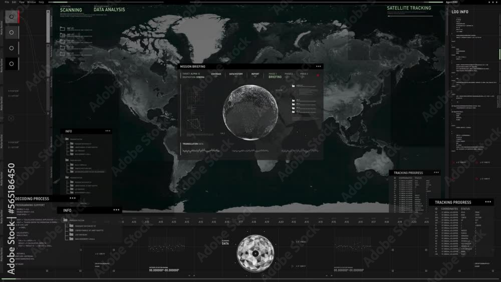 Computer Software Interface Connects To Satellite Network To Scan ...