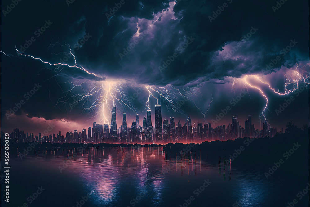 Lightning Storm City