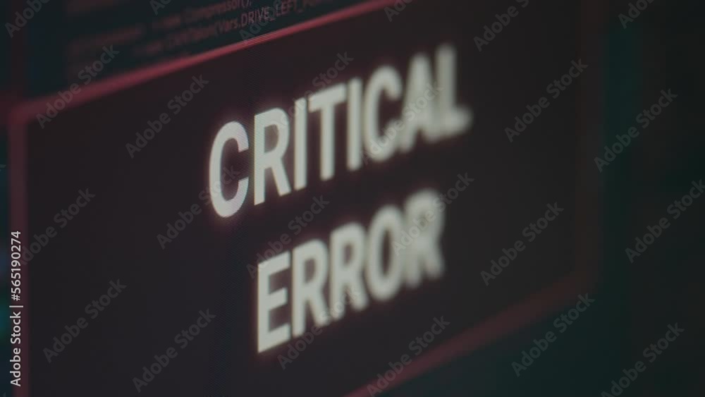 Computer Displaying Critical Error Message Flashing On Screen After