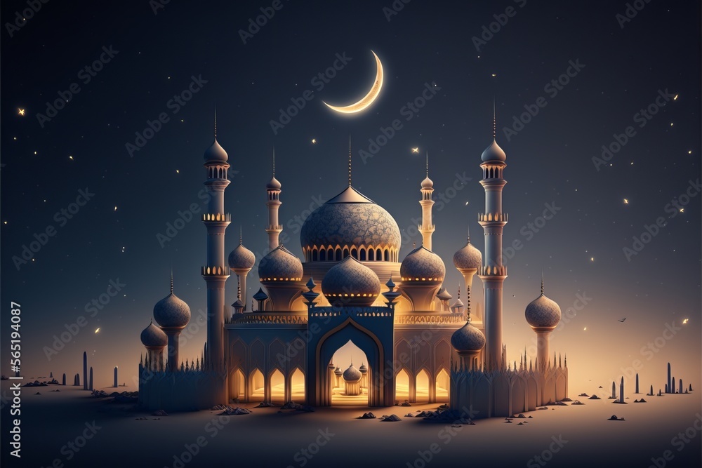 Ramadan Islamic mosque background Stock Illustration | Adobe Stock