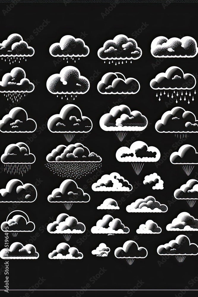 Collection set of cloud vector illustration, Made by AI,Artificial ...