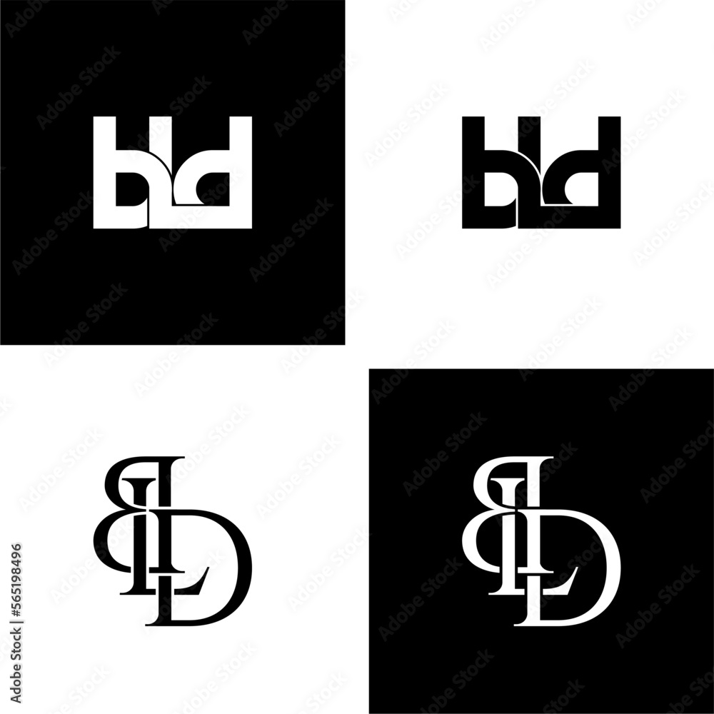 bld typography letter monogram logo design set Stock Vector | Adobe Stock