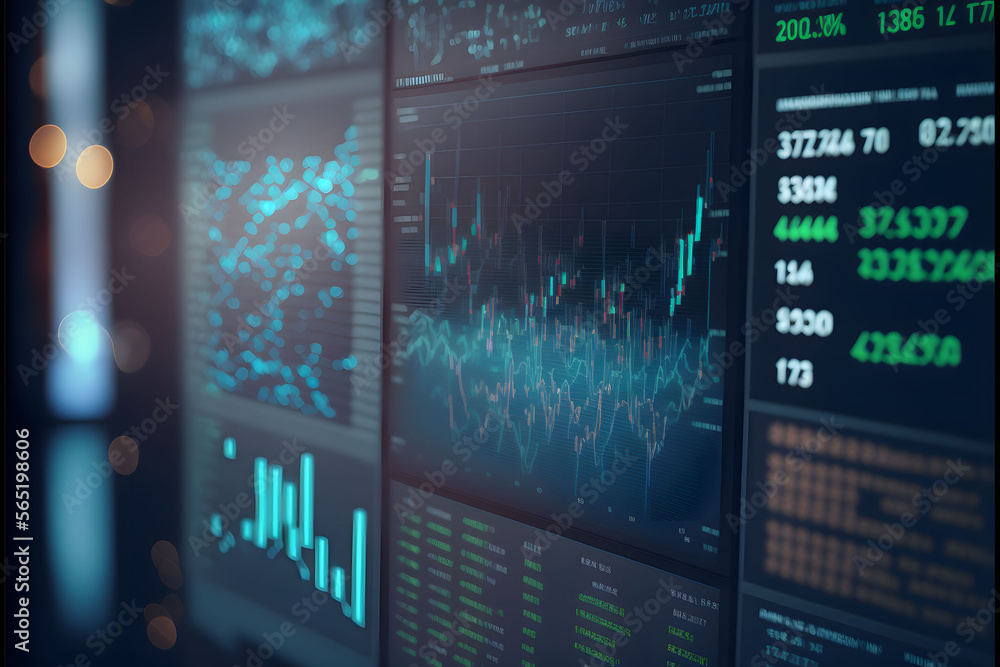 Trading screen, Stock market trading graph, investment chart made with ...