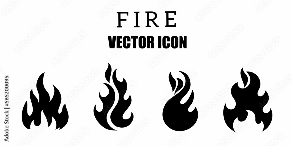 Fire icon template set isolated white background. Stock vector ...