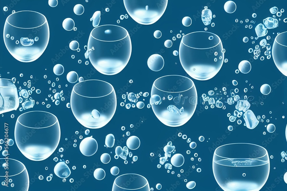 Clean water vector illustration. Blue concept with icons related to ...